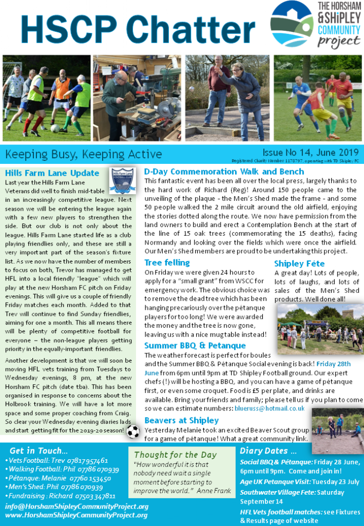 HSCP Chatter, July 2019 - Shipley Community Project