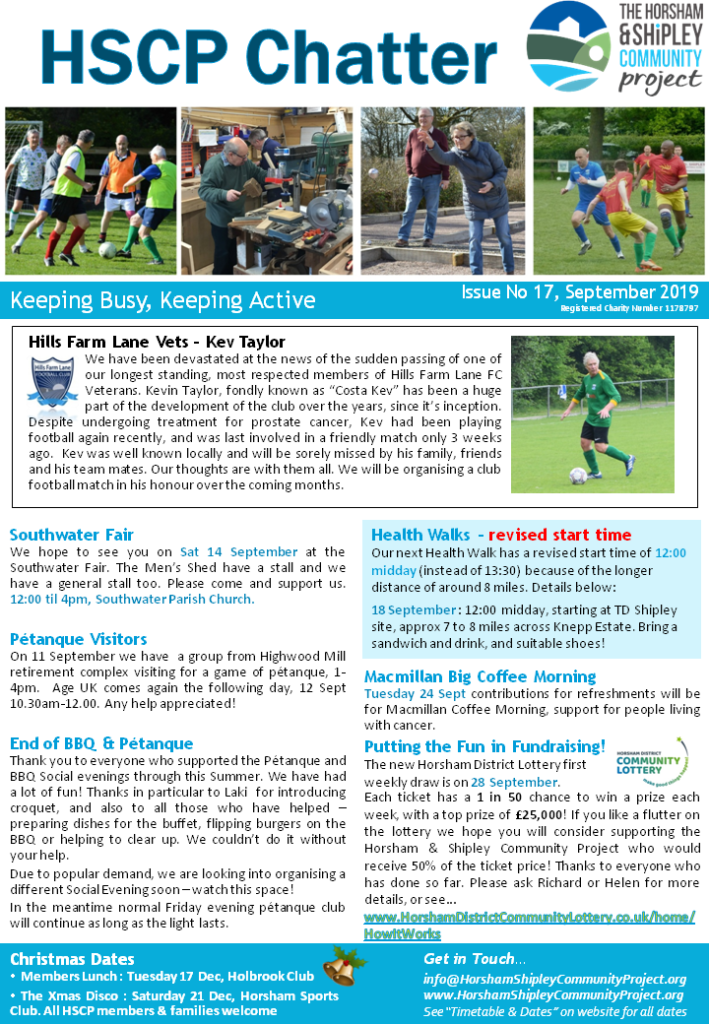 HSCP Chatter, September 2019 - Shipley Community Project